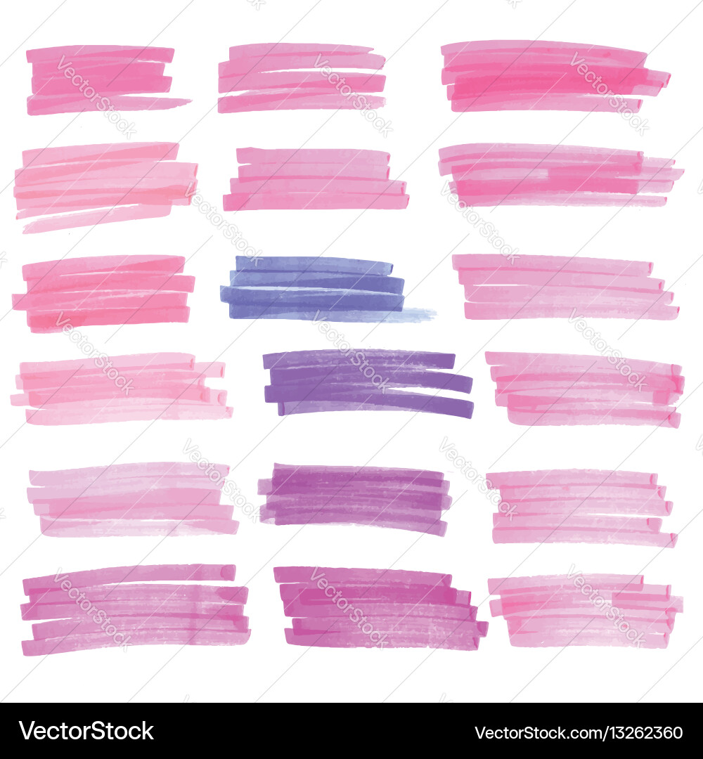 Markers selection of different shapes Royalty Free Vector