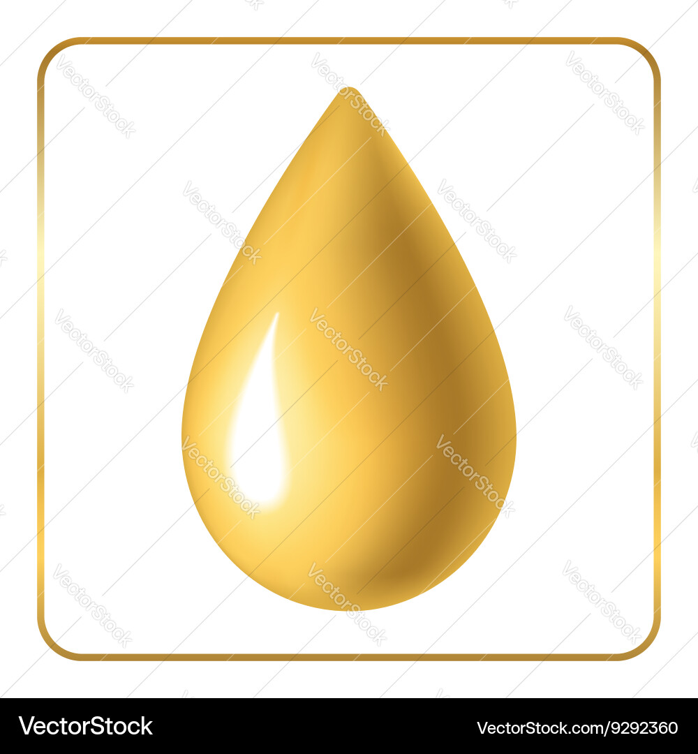 Oil drop icon golden Royalty Free Vector Image