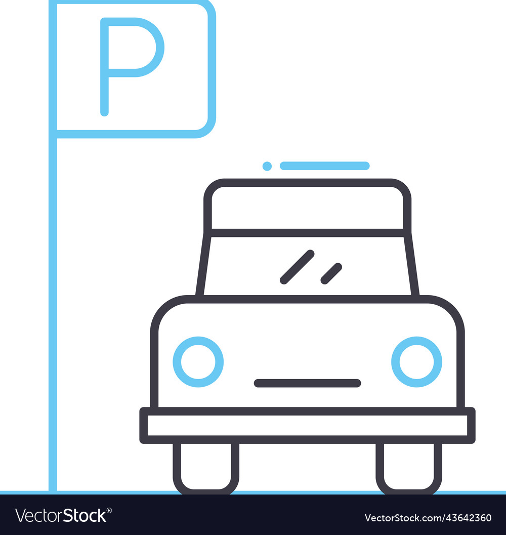 Parking line icon outline symbol Royalty Free Vector Image