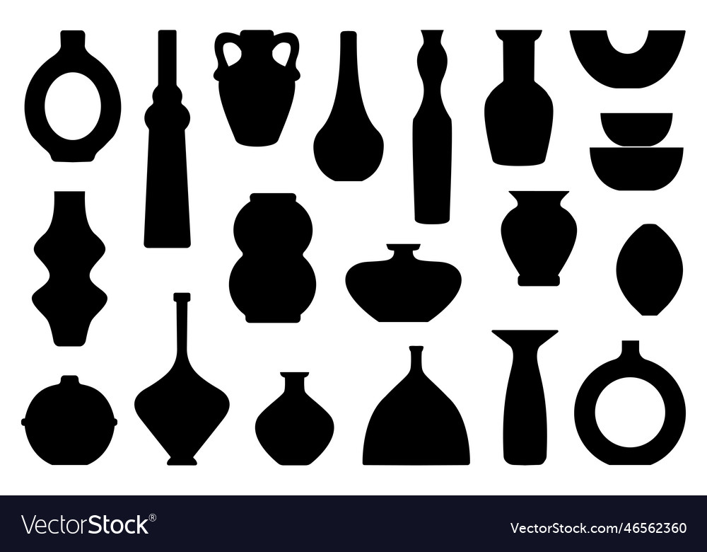 Set of pottery of ceramics Royalty Free Vector Image