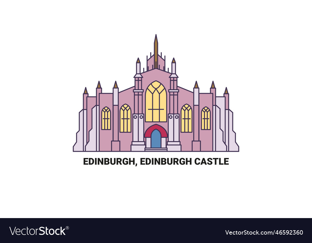 Uk edinburgh castle travel landmark Royalty Free Vector