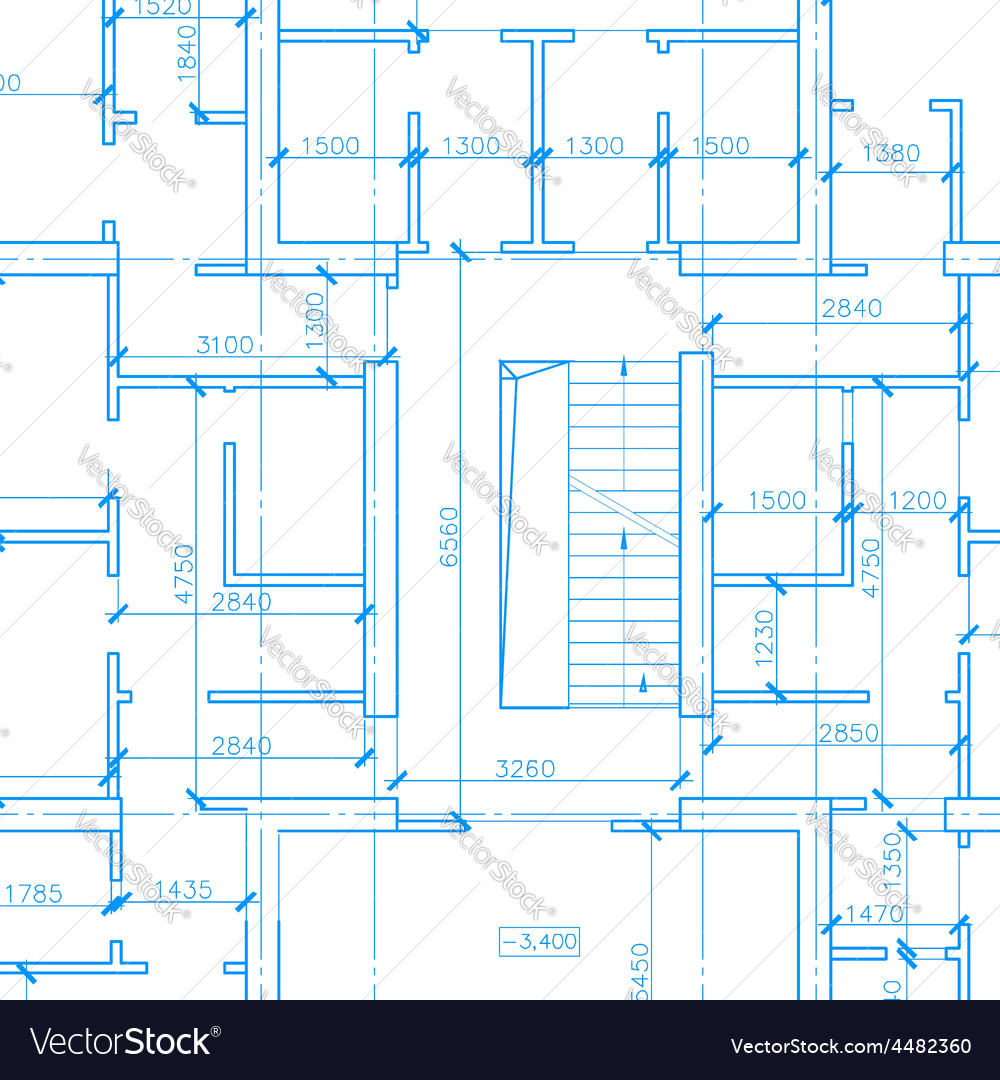 White architecture plan Royalty Free Vector Image