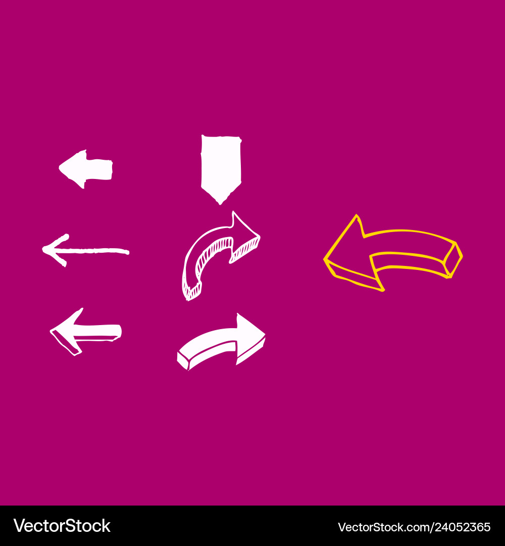 Arrows collection with elegant style and black Vector Image