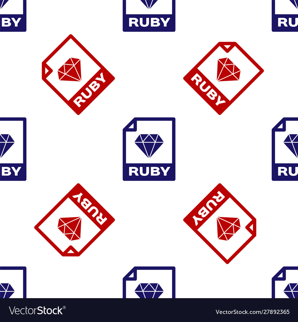 Blue and red ruby file document download ruby Vector Image