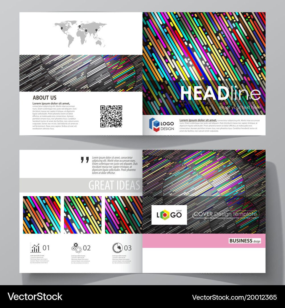 Business templates for square design bi fold Vector Image