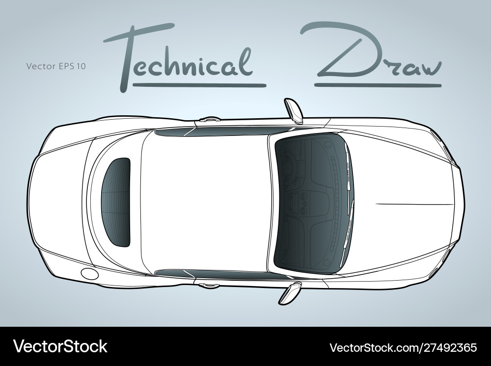 Car from top view flat design auto Royalty Free Vector Image