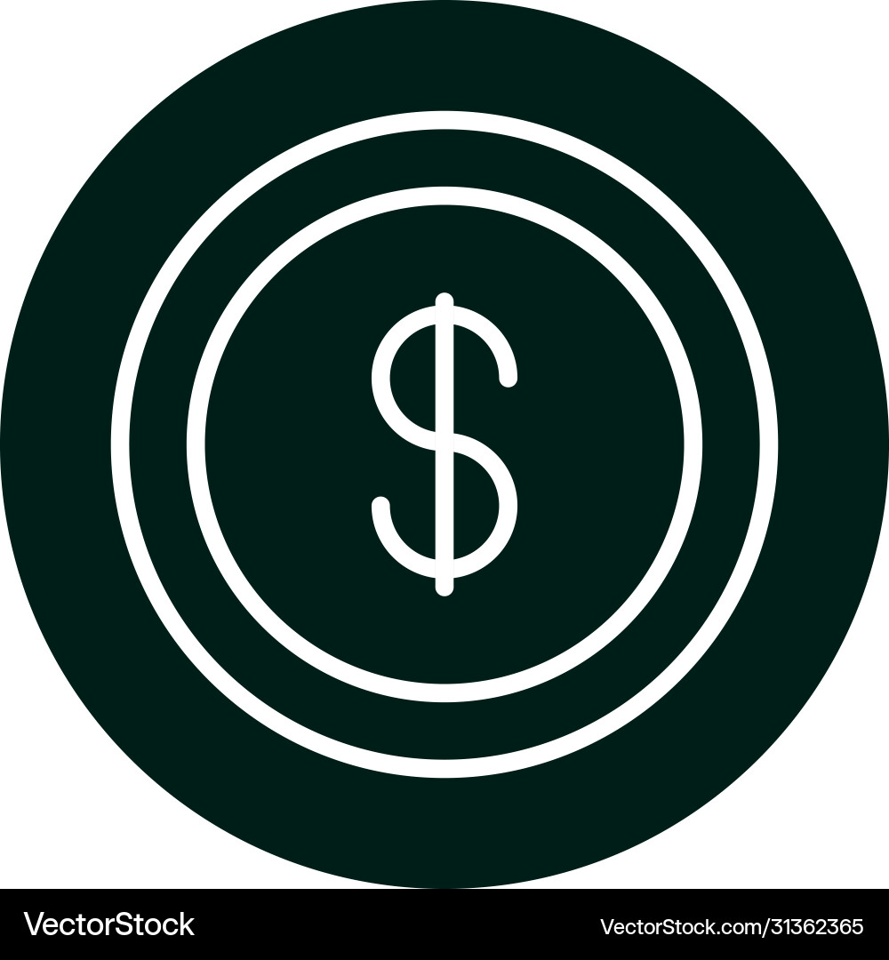 Coin block and line style icon design Royalty Free Vector