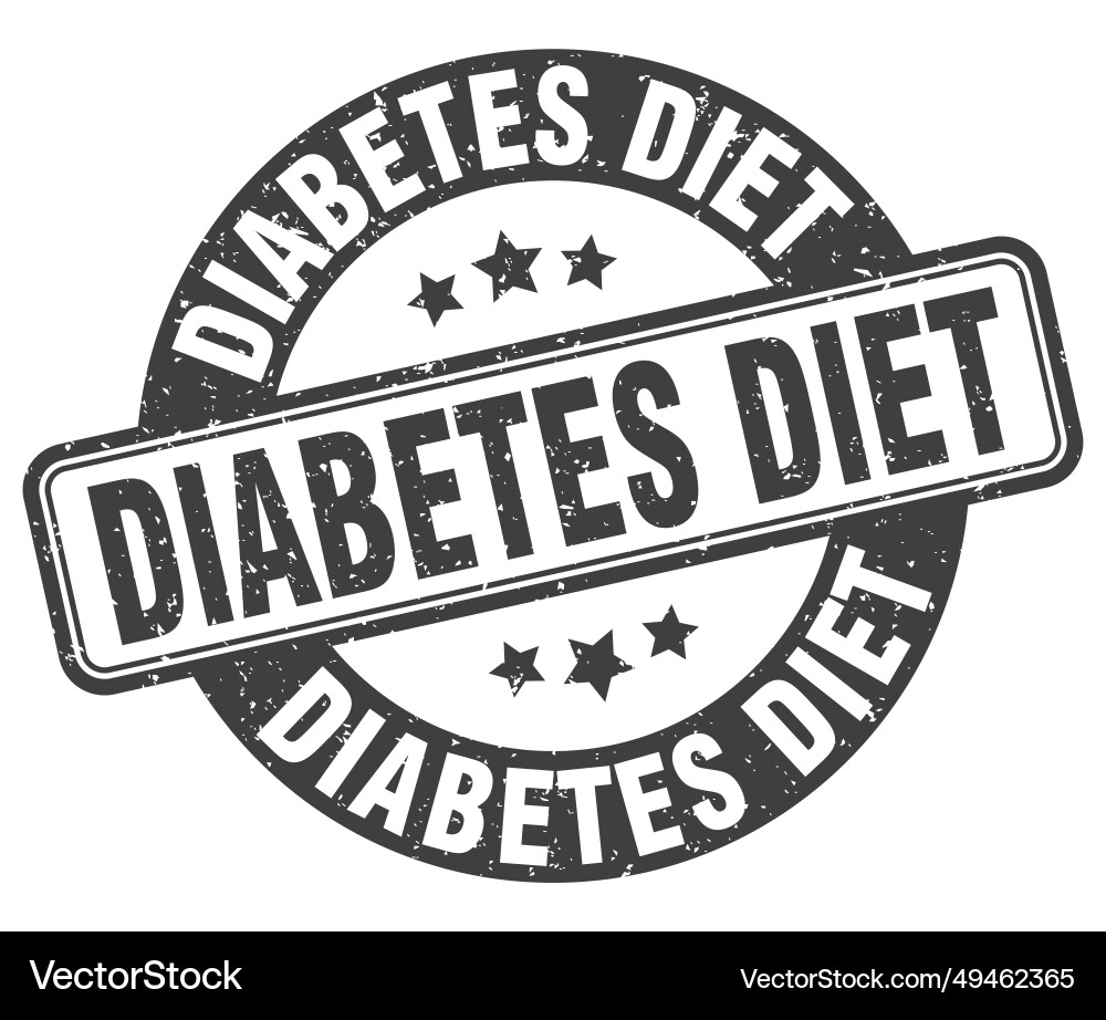 Diabetes diet stamp label round Royalty Free Vector Image