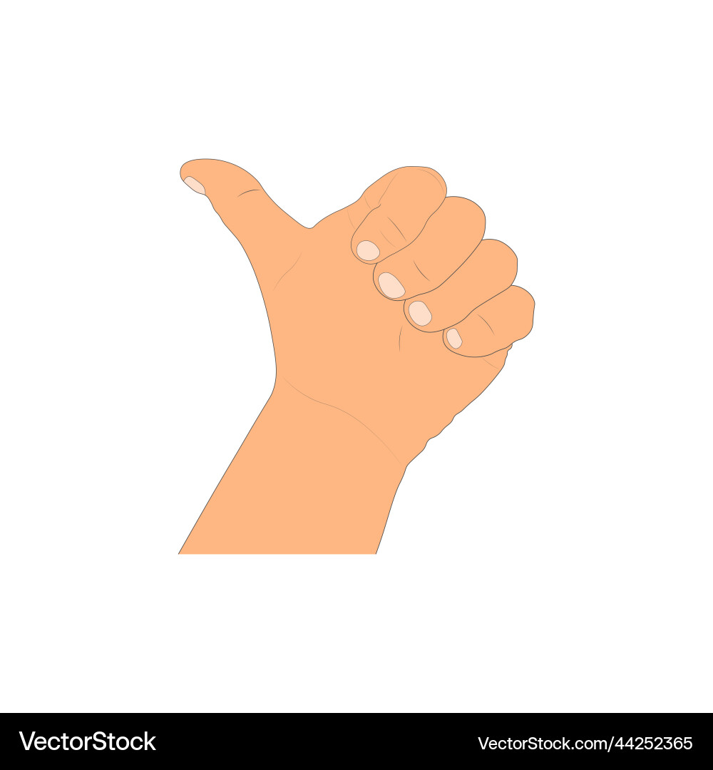 Drawing cartoon human arm isolated on white Vector Image