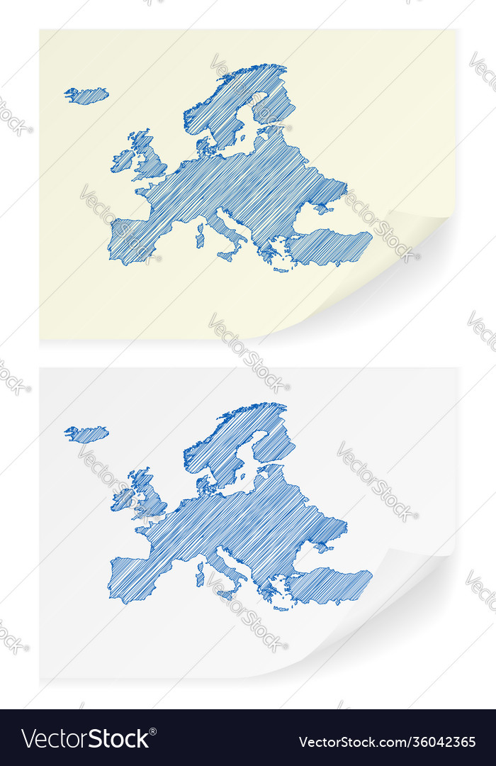 Europe scribble map Royalty Free Vector Image - VectorStock