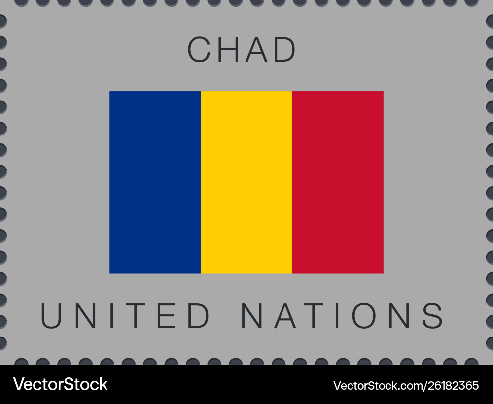 Flag chad sign and icon postage stamp Royalty Free Vector