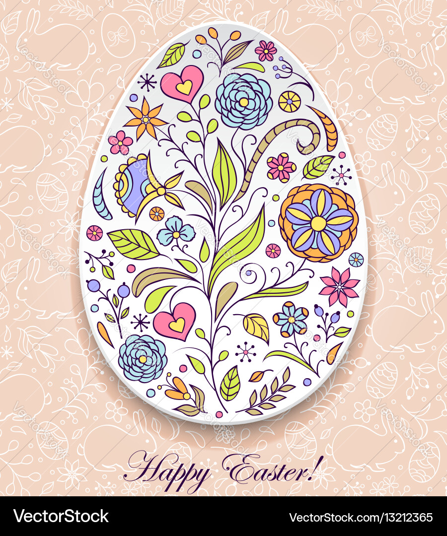 Floral easter egg Royalty Free Vector Image - VectorStock