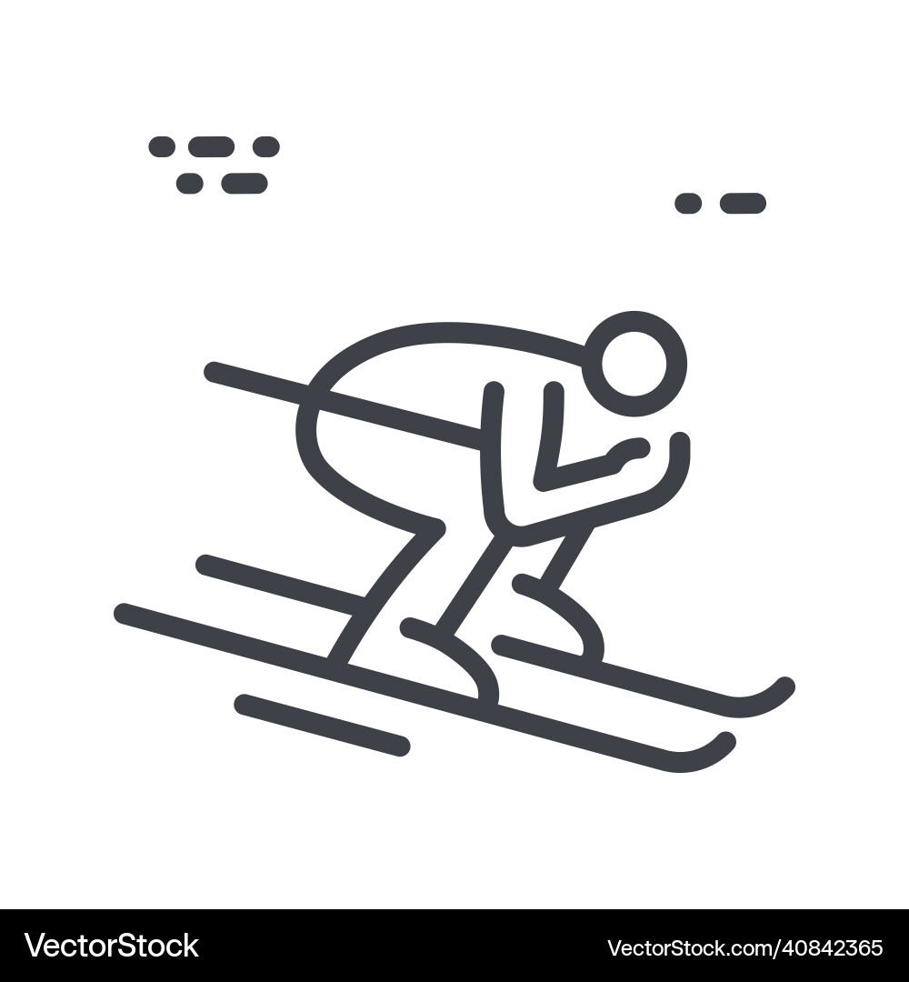 Freestyle ski cross line icon isolated Royalty Free Vector