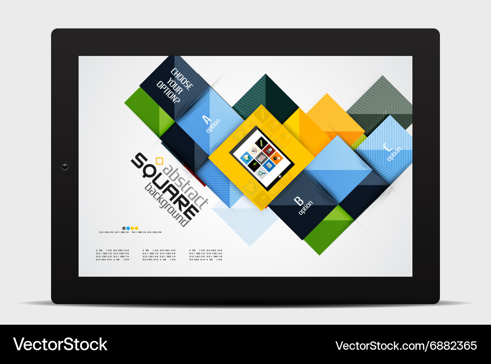 Geometric square shapes and infographic option Vector Image