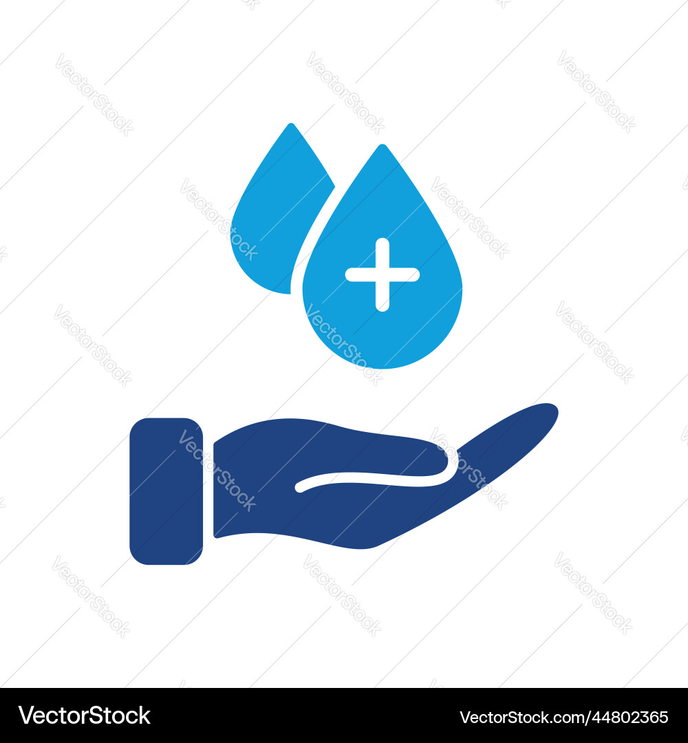 Human hand with sanitizer liquid drop hygiene Vector Image