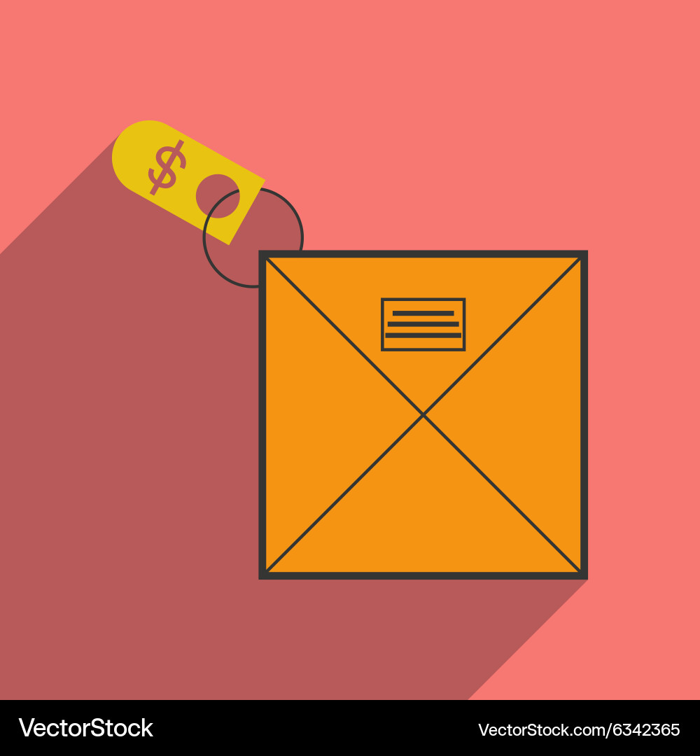 Modern flat icon with shadow envelope of money Vector Image