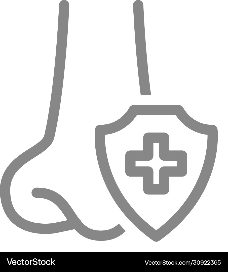 Protected nose line icon treatment first aid Vector Image
