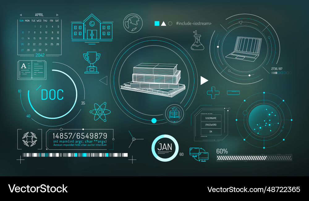 Set of infographic elements about education Vector Image