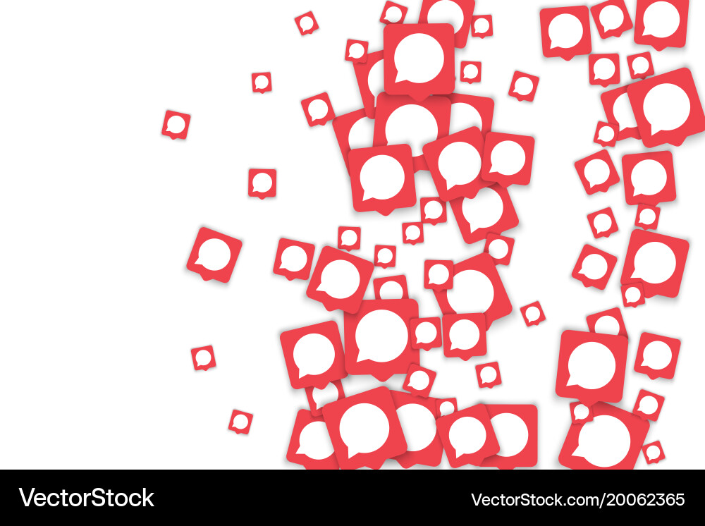 Social media background with chat notification Vector Image