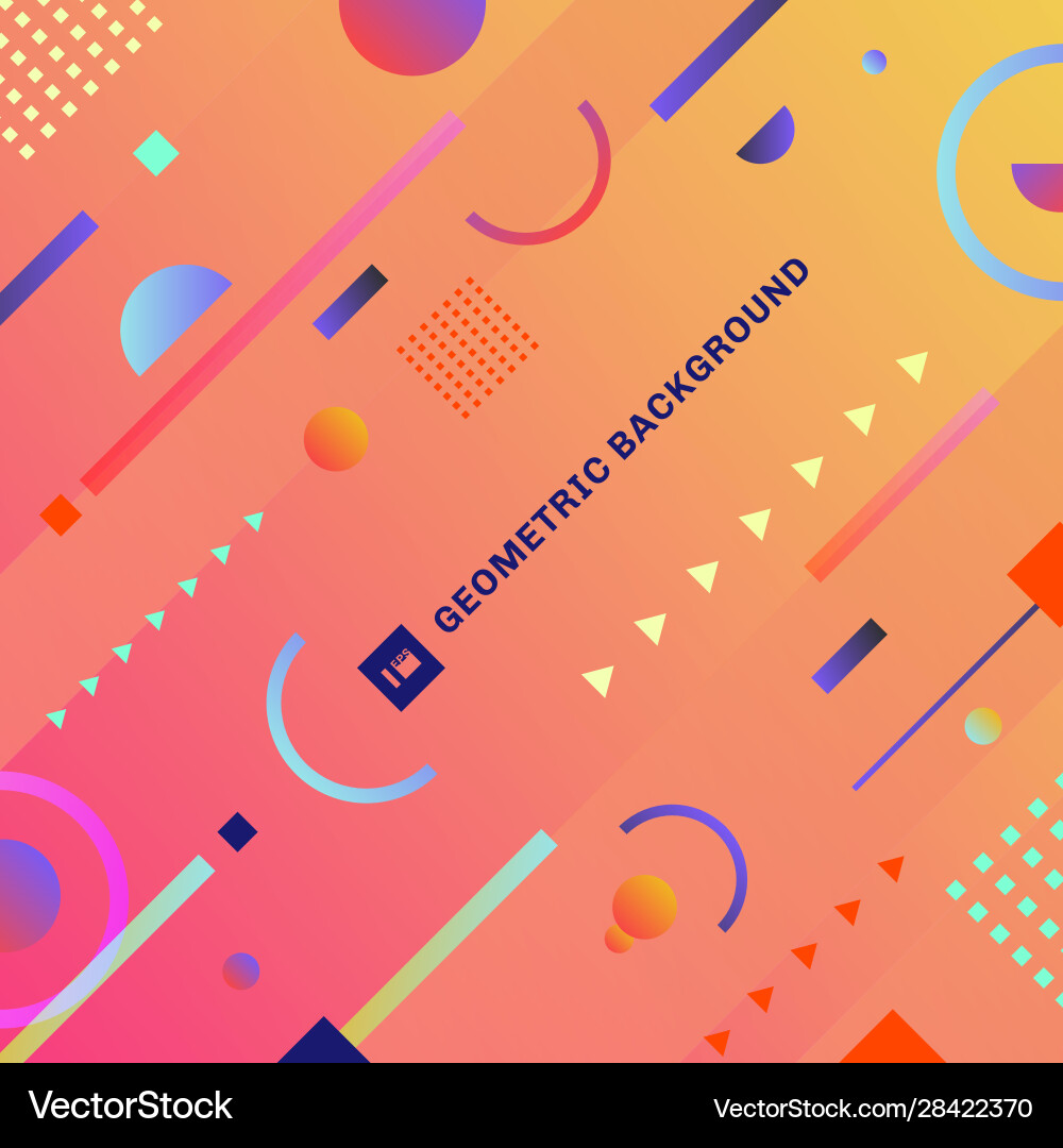 Abstract trendy colorful geometric composition Vector Image