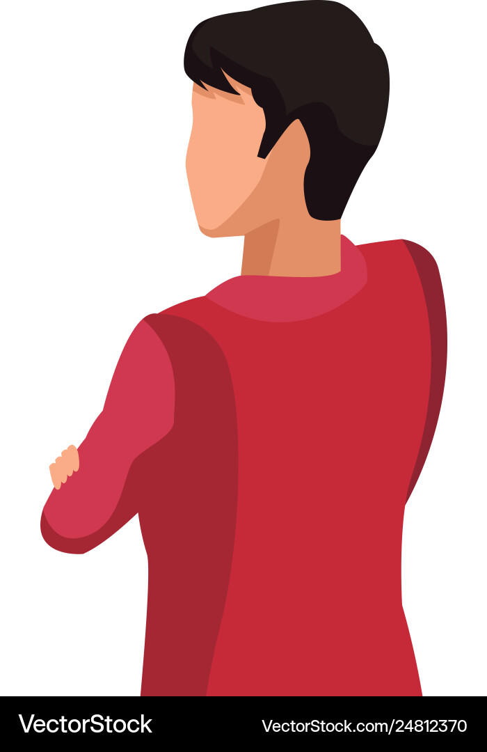 Adult man back avatar Royalty Free Vector Image