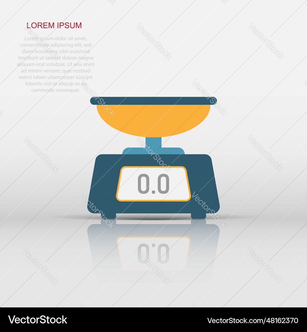 Bathroom weight scale icon in flat style mass Vector Image