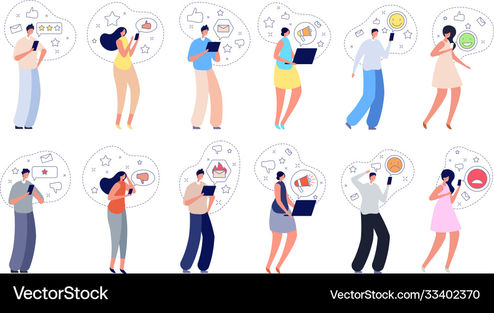 Customer feedback people survey opinion services Vector Image