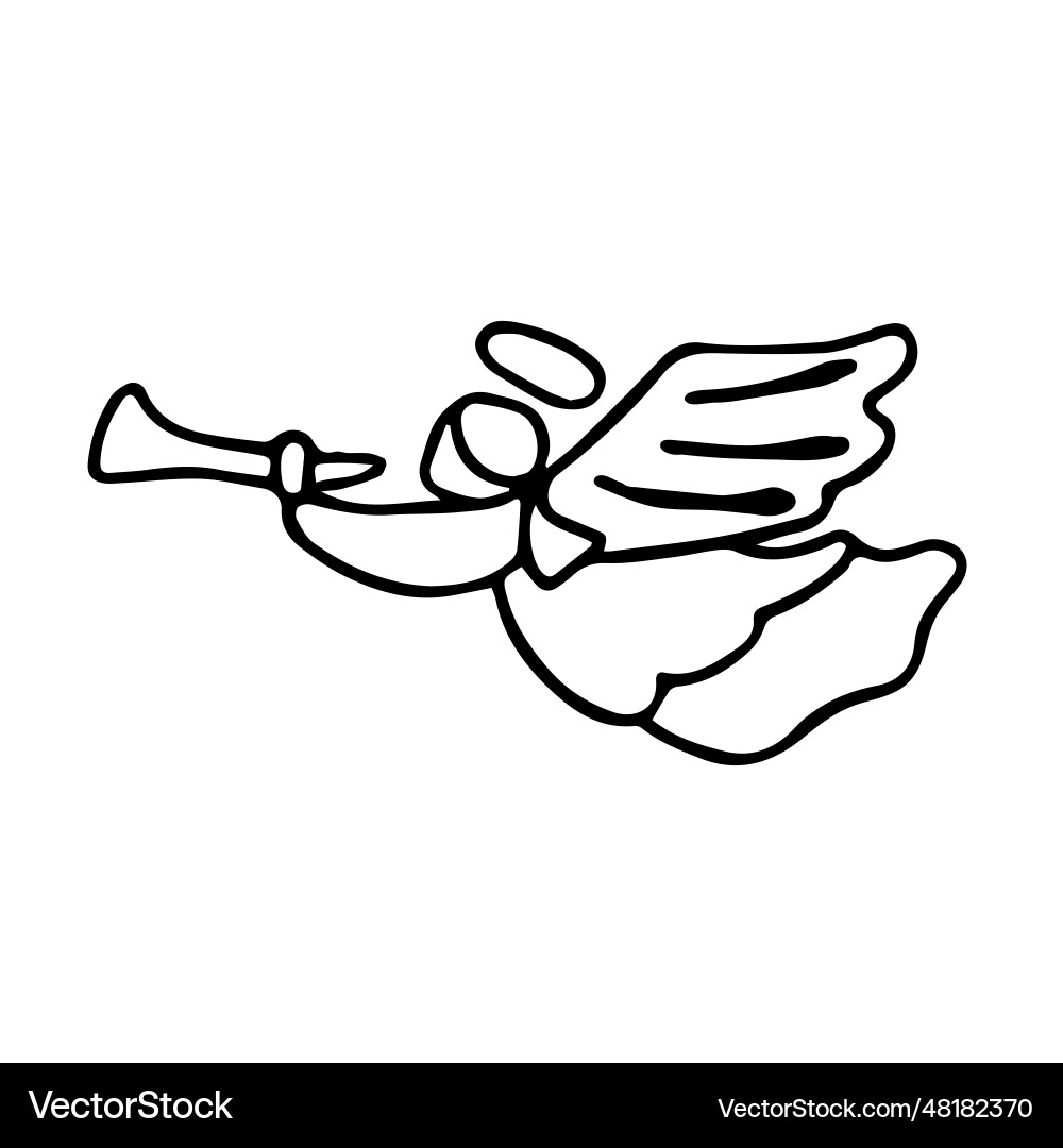 Cute christmas angel is flying Royalty Free Vector Image