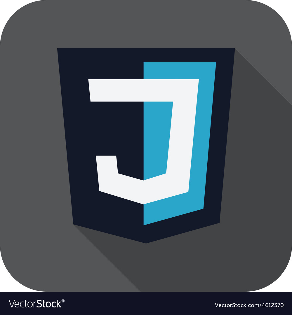 Dark blue shield with j Royalty Free Vector Image