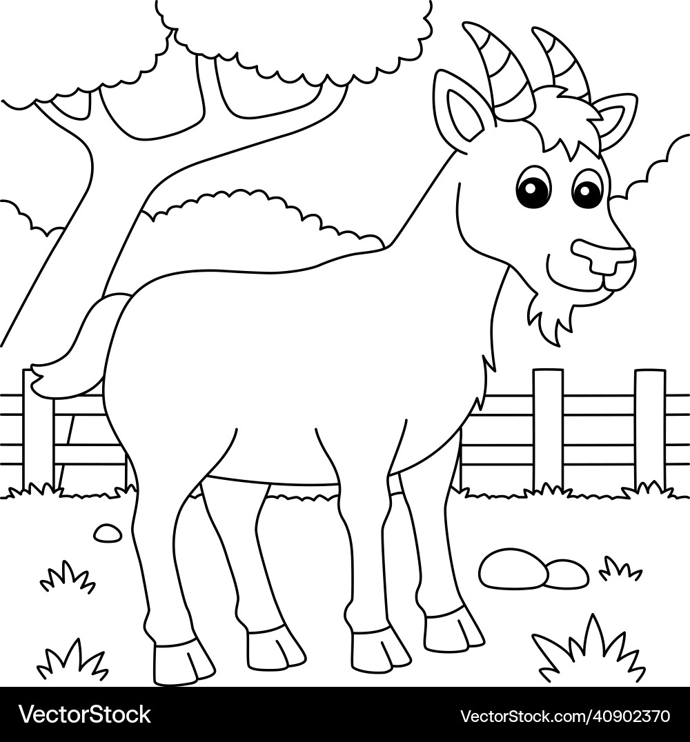 Goat coloring page for kids Royalty Free Vector Image