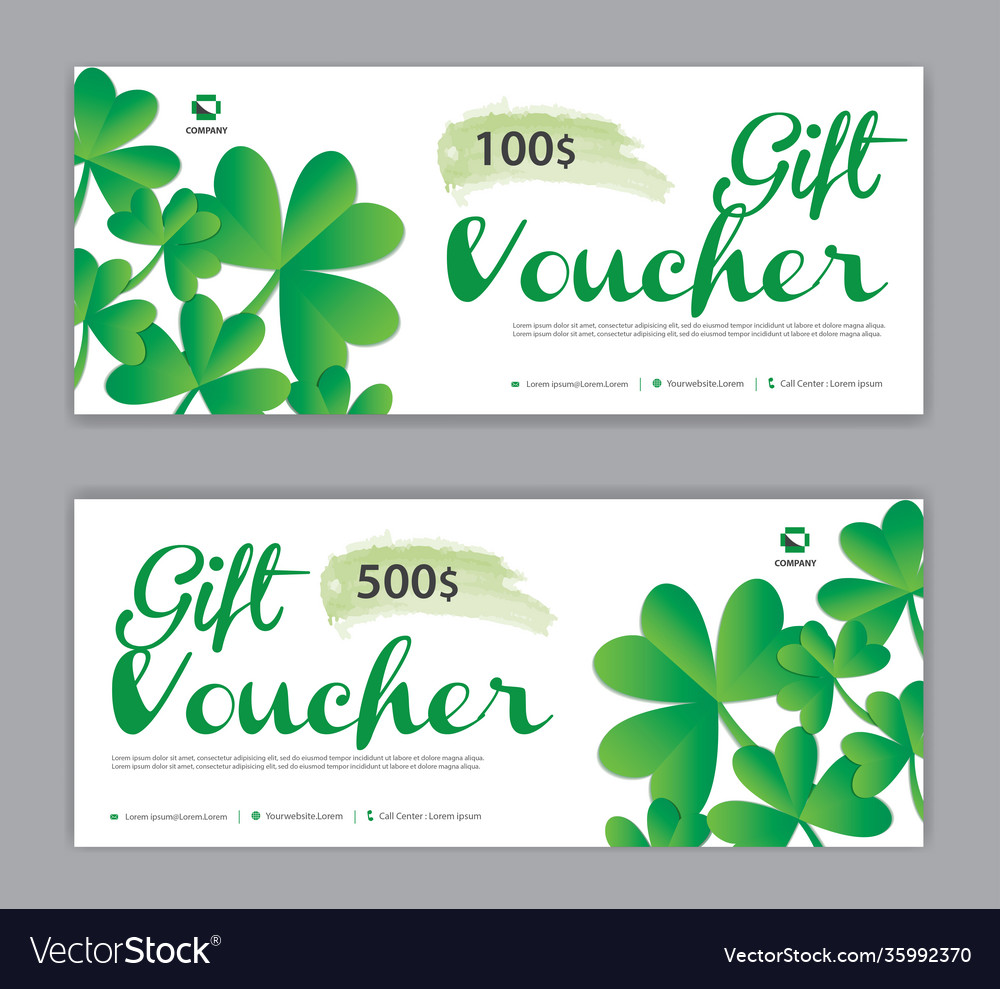 Green gift voucher template-discount Royalty Free Vector