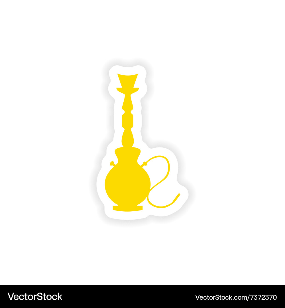 Icon sticker realistic design on paper hookah Vector Image