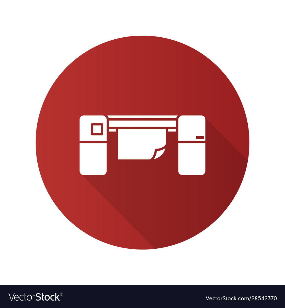 Large format printer flat design long shadow Vector Image
