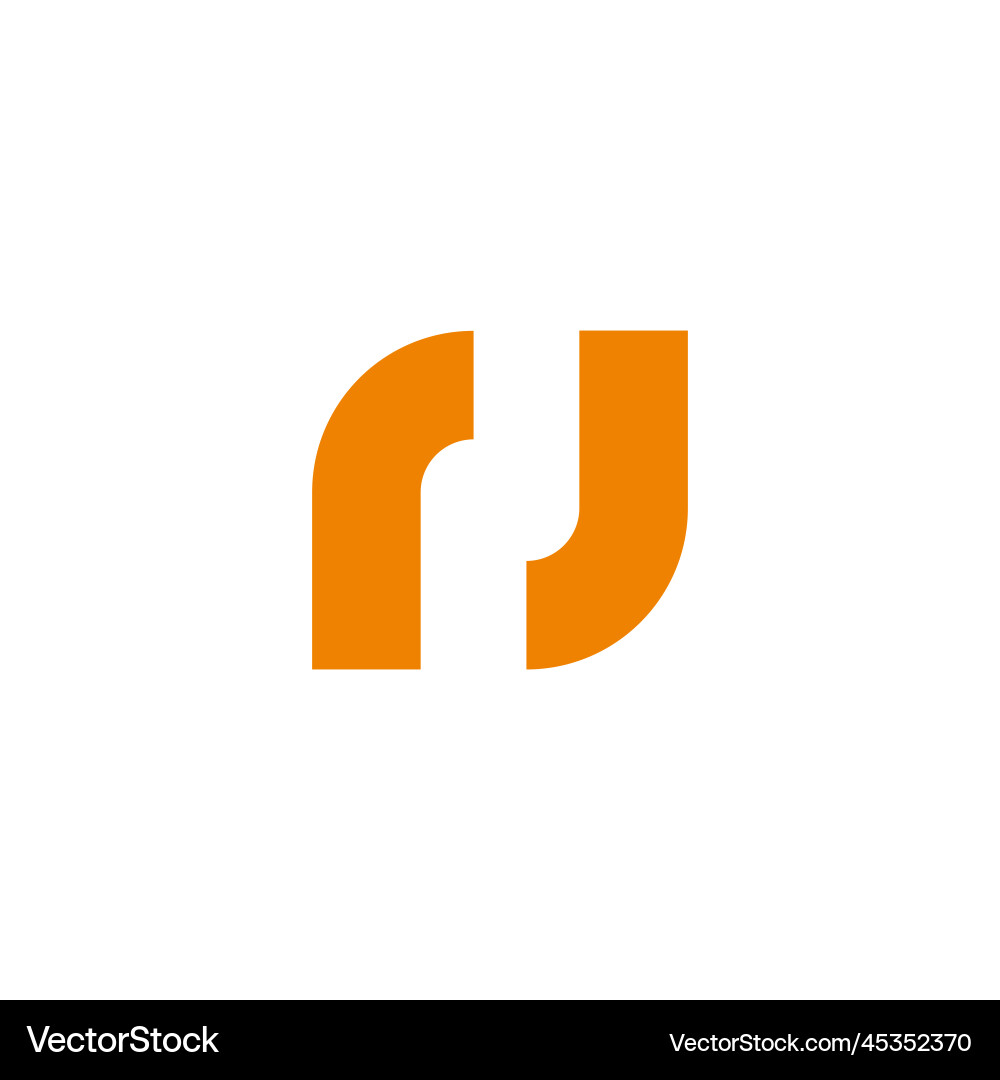 Letter rj square rotate simple line logo Vector Image