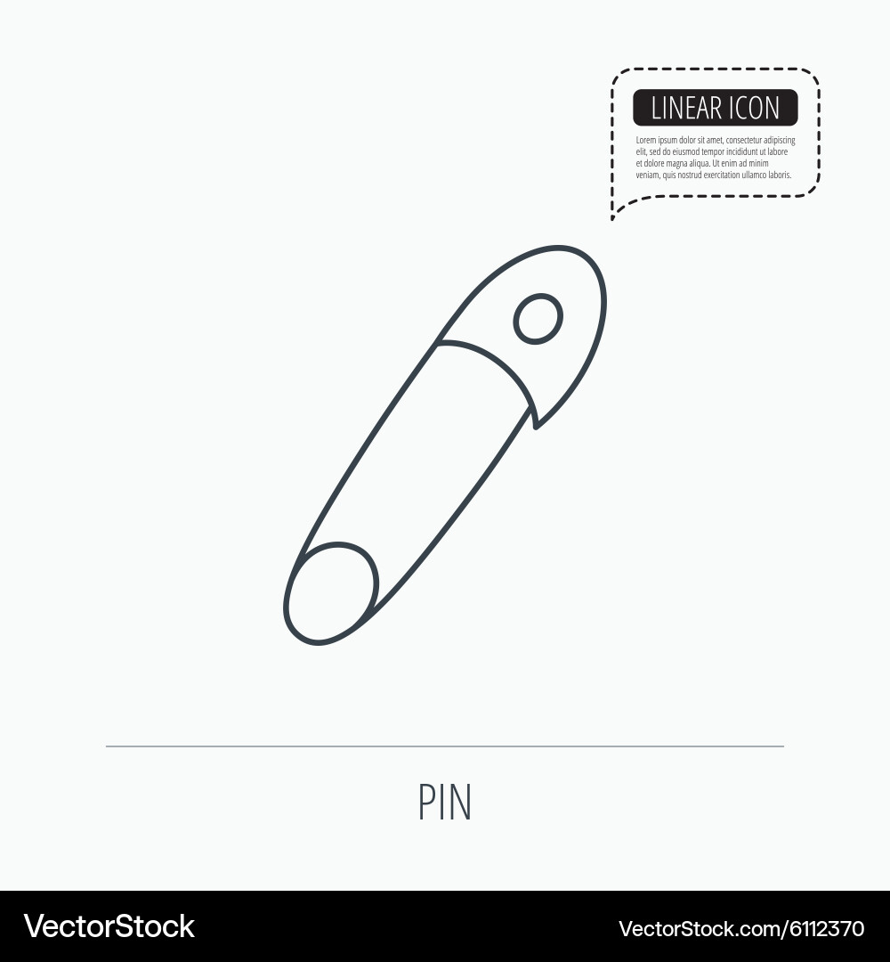 Pin icon stationery sign Royalty Free Vector Image