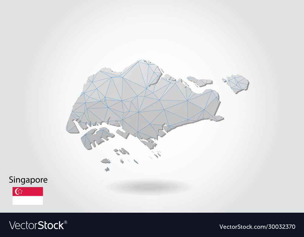 Polygonal singapore map low poly design made Vector Image