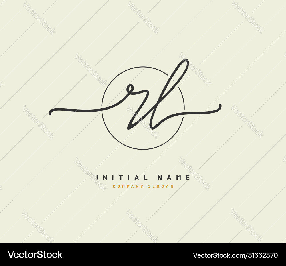 R l rl beauty initial logo handwriting logo Vector Image