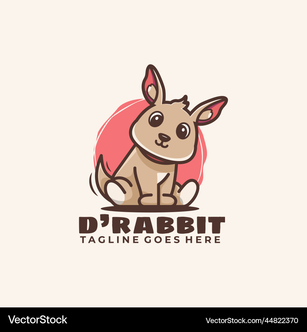 Rabbit mascot cartoon character logo Royalty Free Vector