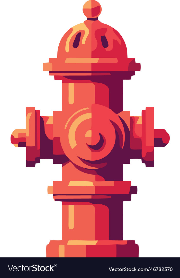 Red Fire Hydrant Object Royalty Free Vector Image