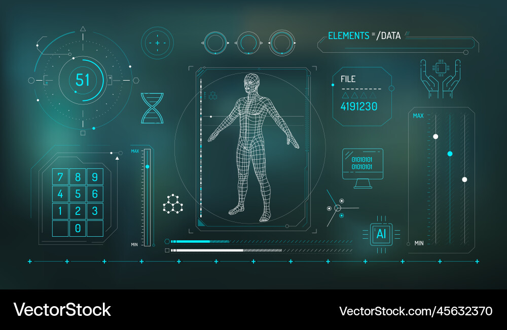 Set of infographic elements about dna research Vector Image