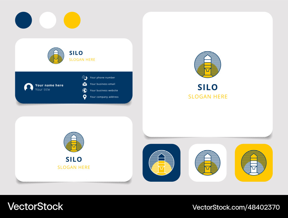 Silo logo design with editable slogan branding Vector Image