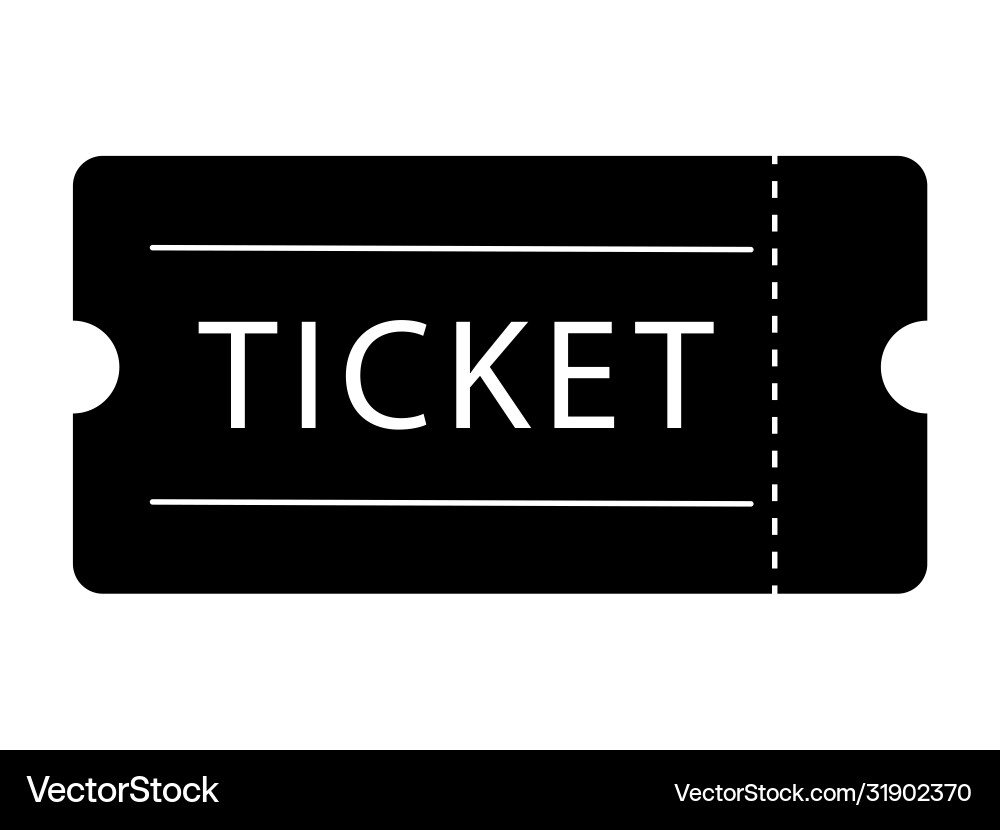 Single ticket admission black isolated on a white Vector Image
