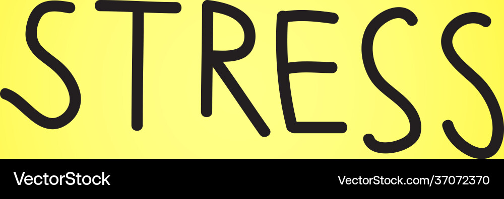 Stress on a note paper with pin on white Vector Image