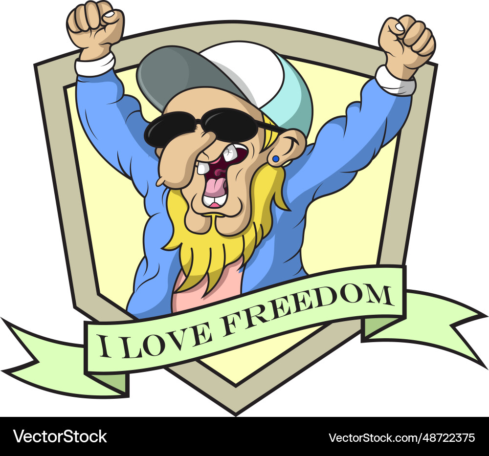 A man who loves freedom Royalty Free Vector Image