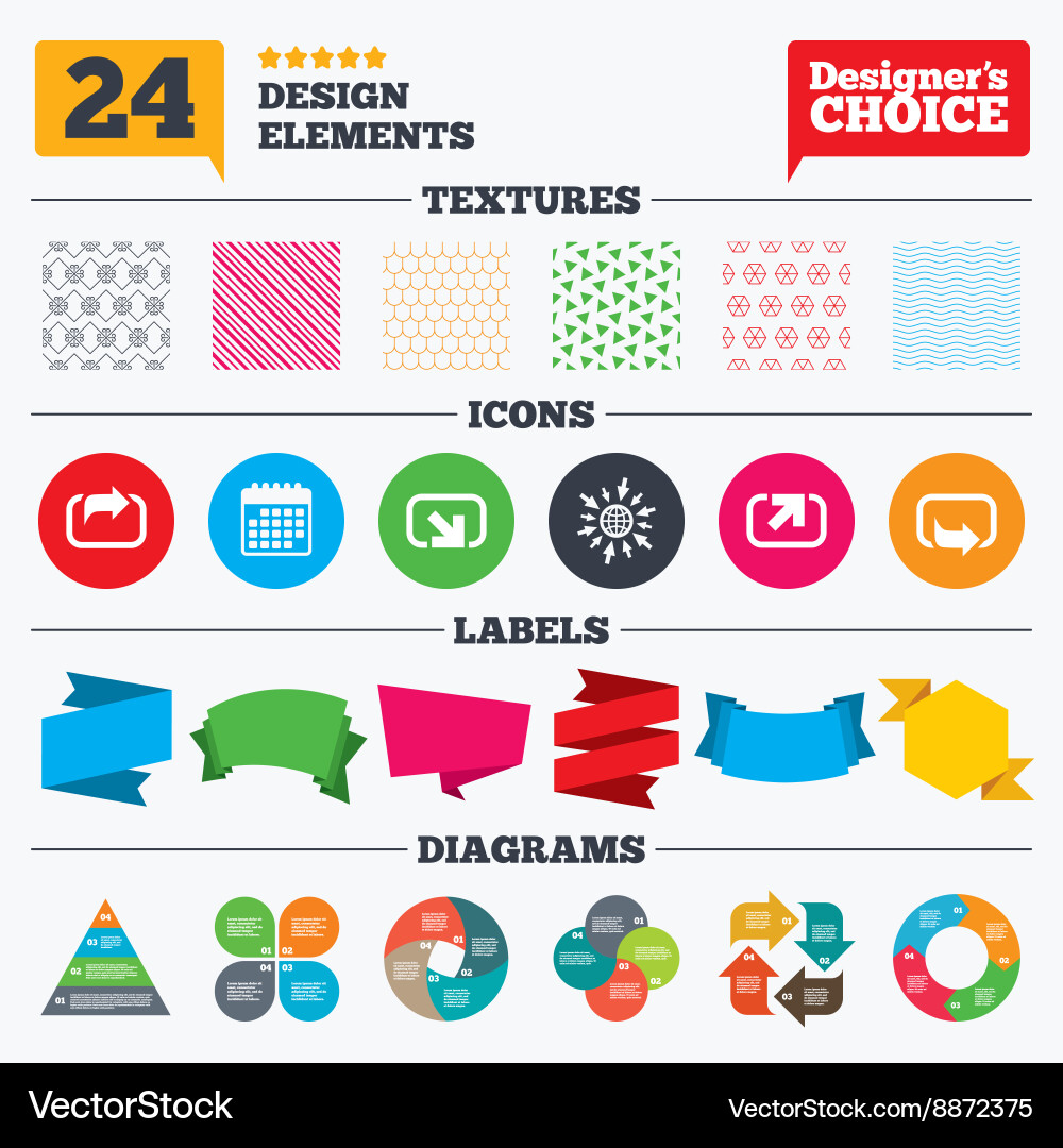 Action icons share symbols Royalty Free Vector Image