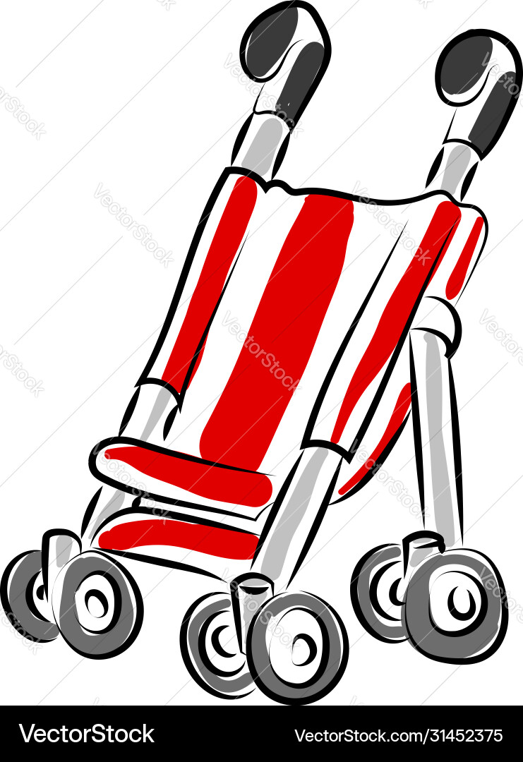 Baby cart on white background Royalty Free Vector Image
