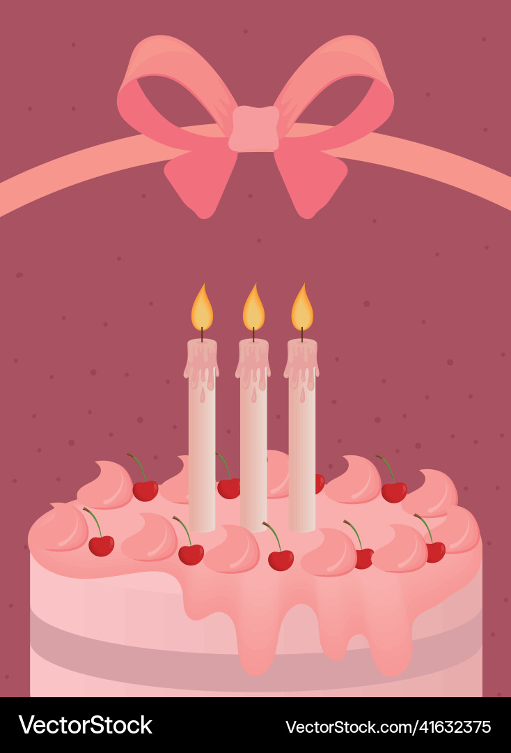 Birthday cake and candles Royalty Free Vector Image