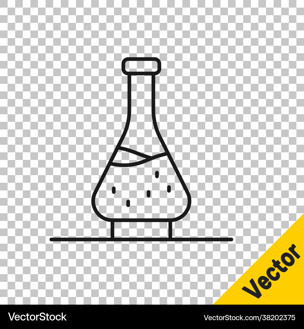 Black line decanter for wine icon isolated Vector Image