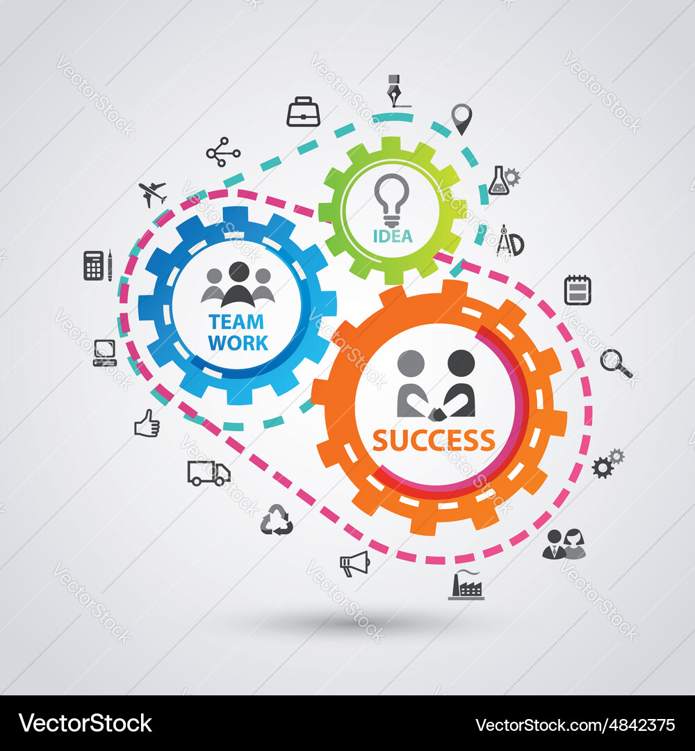 Business process infographics set of Royalty Free Vector
