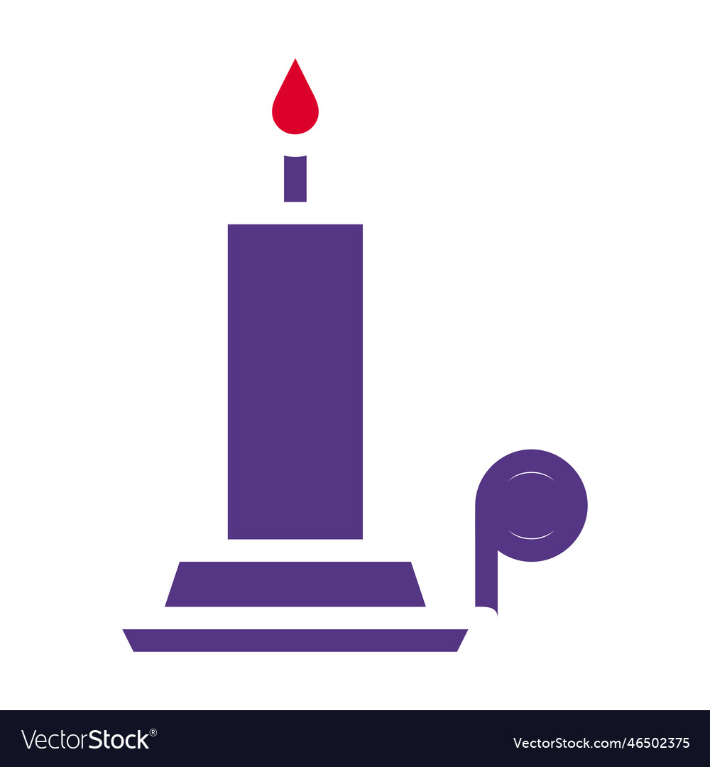 Candle icon solid red purple style easter element Vector Image